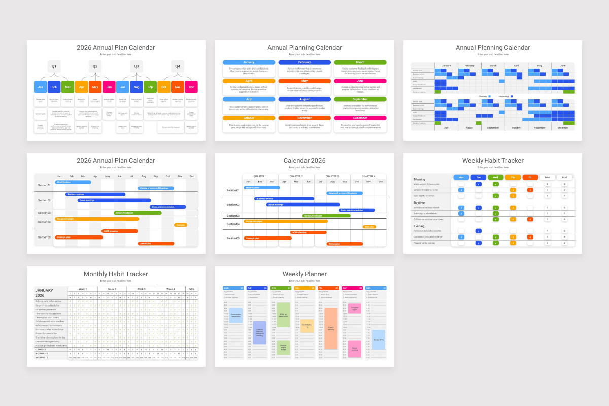 2026 Calendar Google Slide Template | Nulivo Market