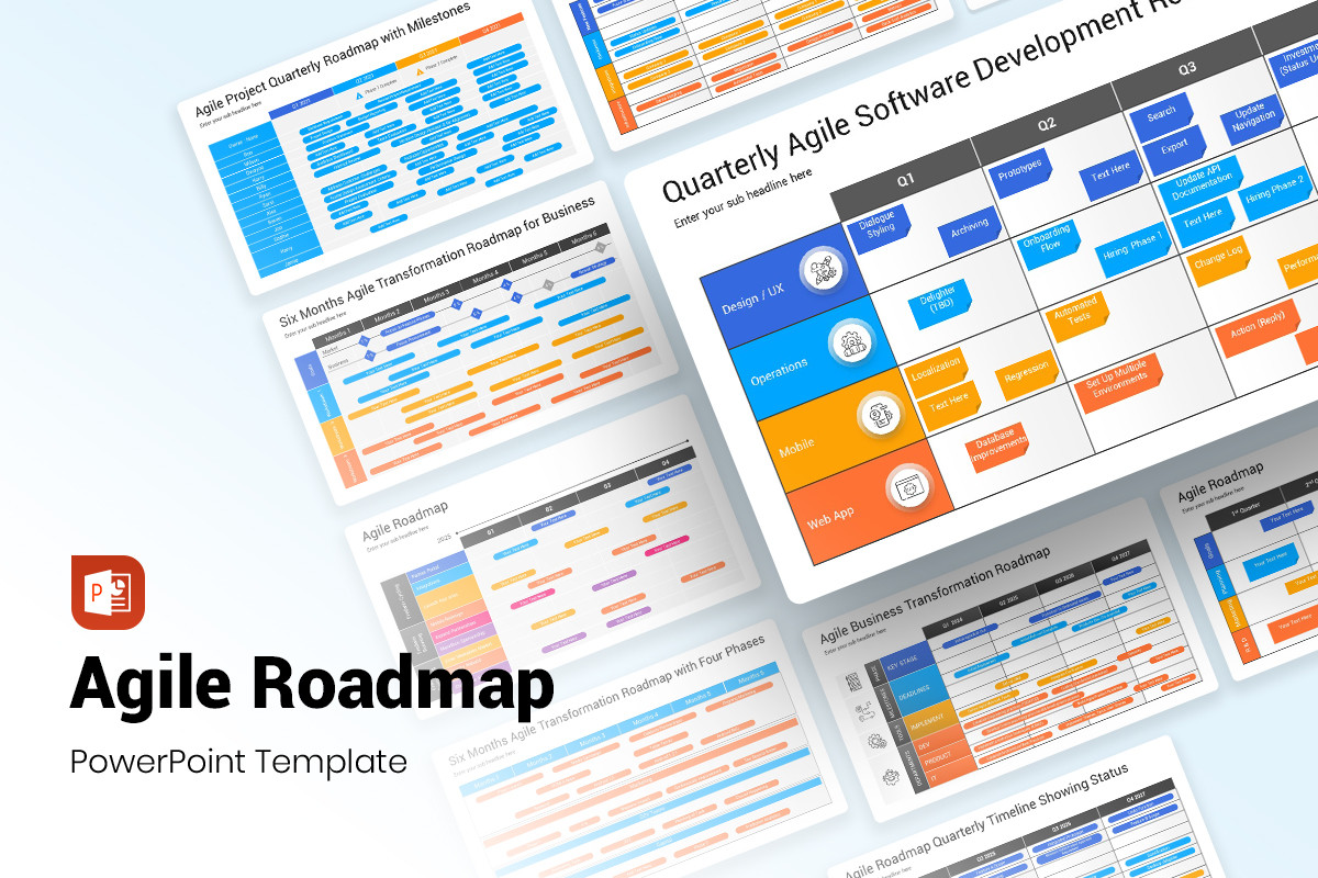 Agile Roadmap Presentation PowerPoint Template | Nulivo Market