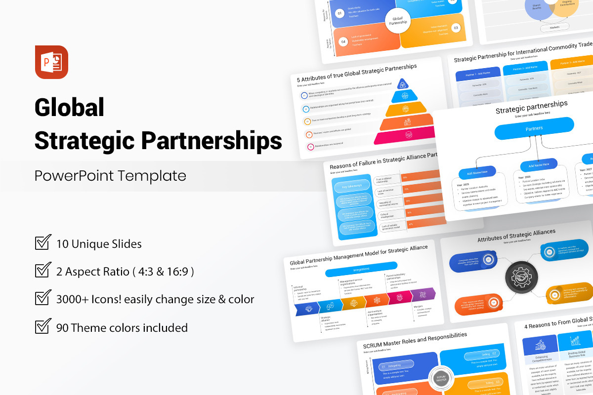 Global Strategic Partnerships PowerPoint Template | Nulivo Market