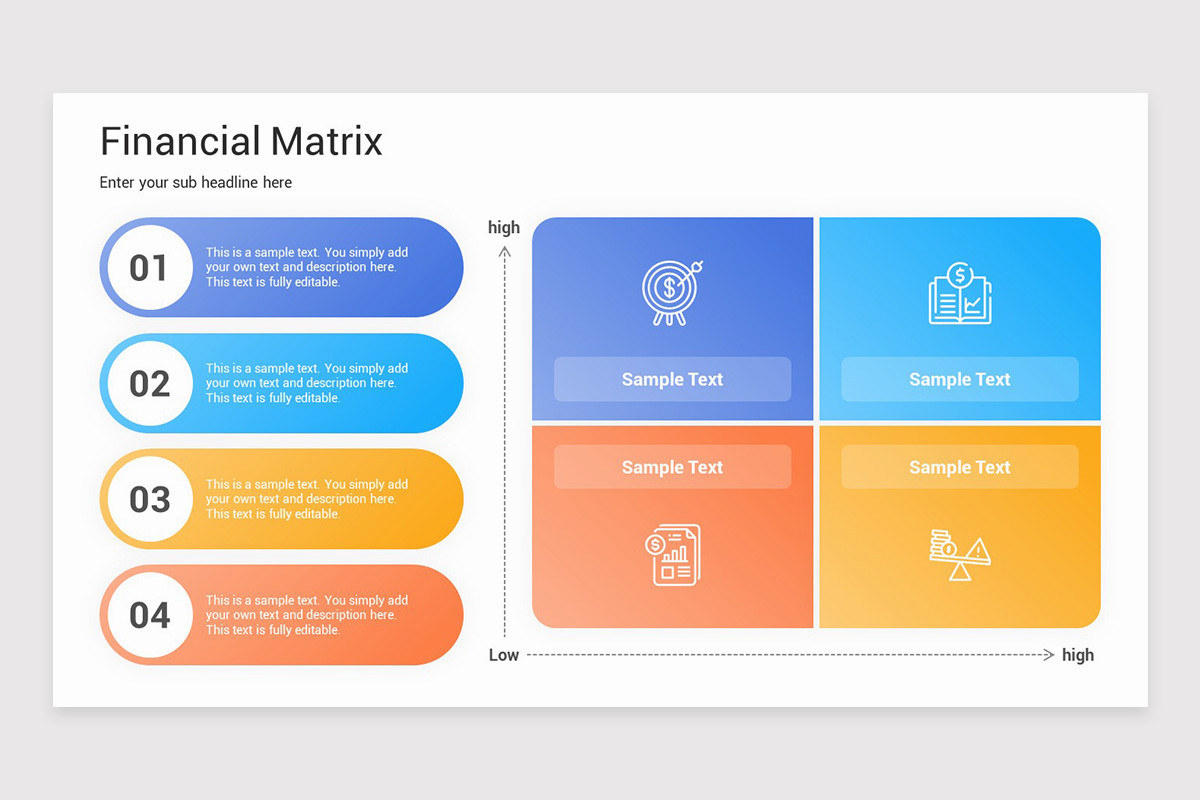 Financial Matrix Presentation PowerPoint Template | Nulivo Market