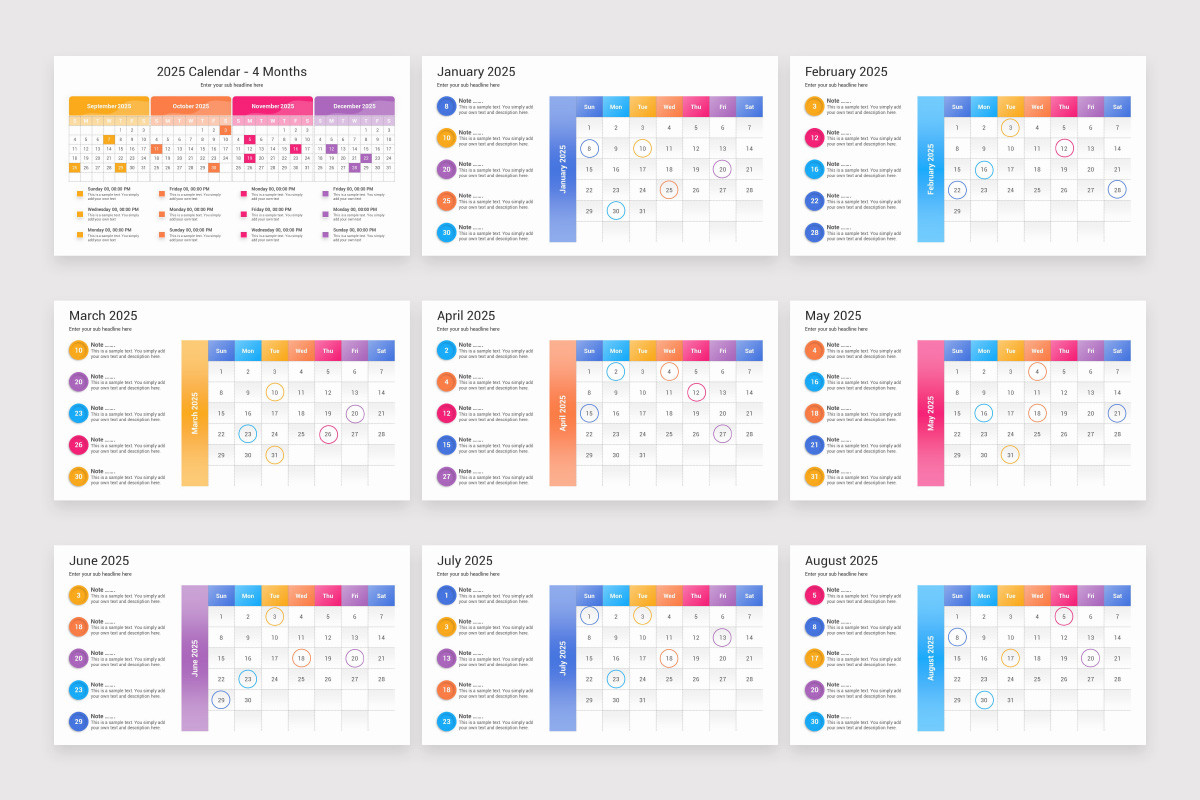 Calendar 2025 Presentation PowerPoint Template | Nulivo Market