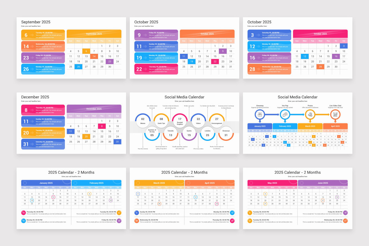 Calendar 2025 Presentation Google Slides Template | Nulivo Market