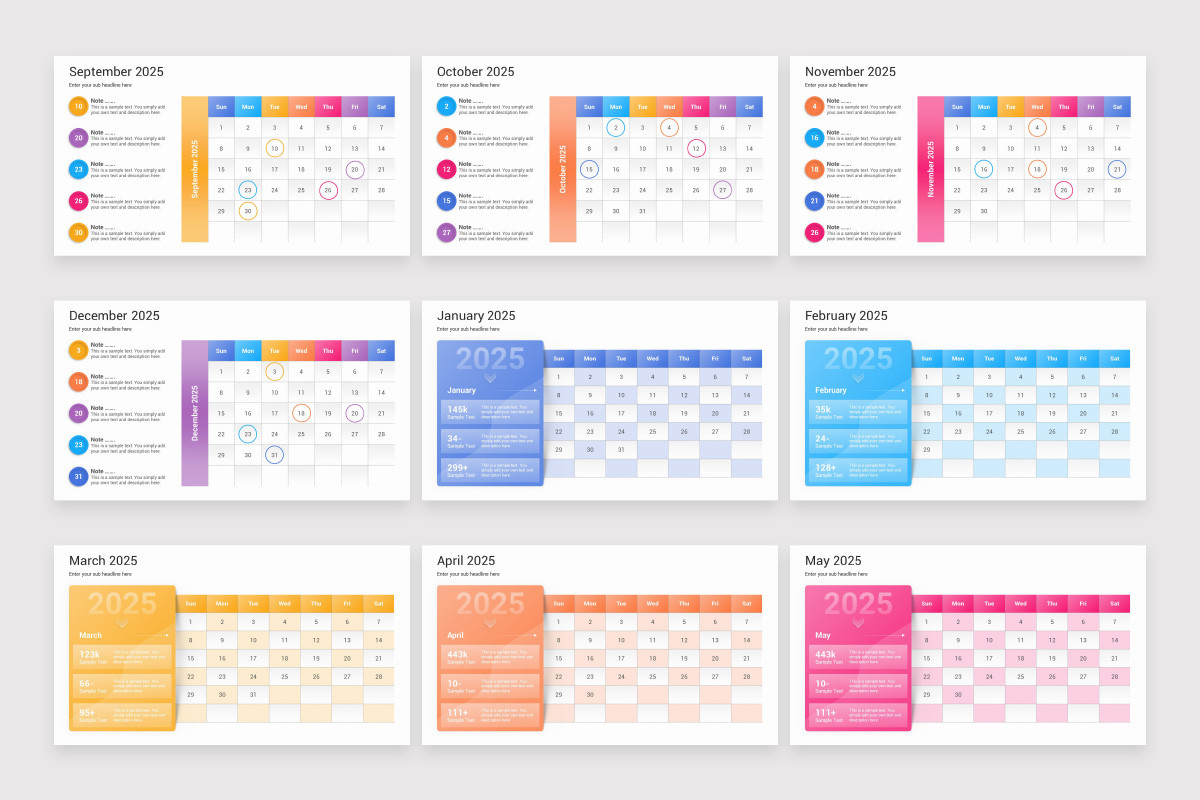 Calendar 2025 Presentation Google Slides Template | Nulivo Market