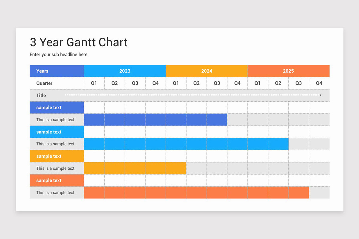 3 Year Gantt Chart PowerPoint Presentation Template | Nulivo Market