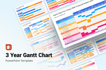 3 Year Gantt Chart PowerPoint Presentation Template | Nulivo Market