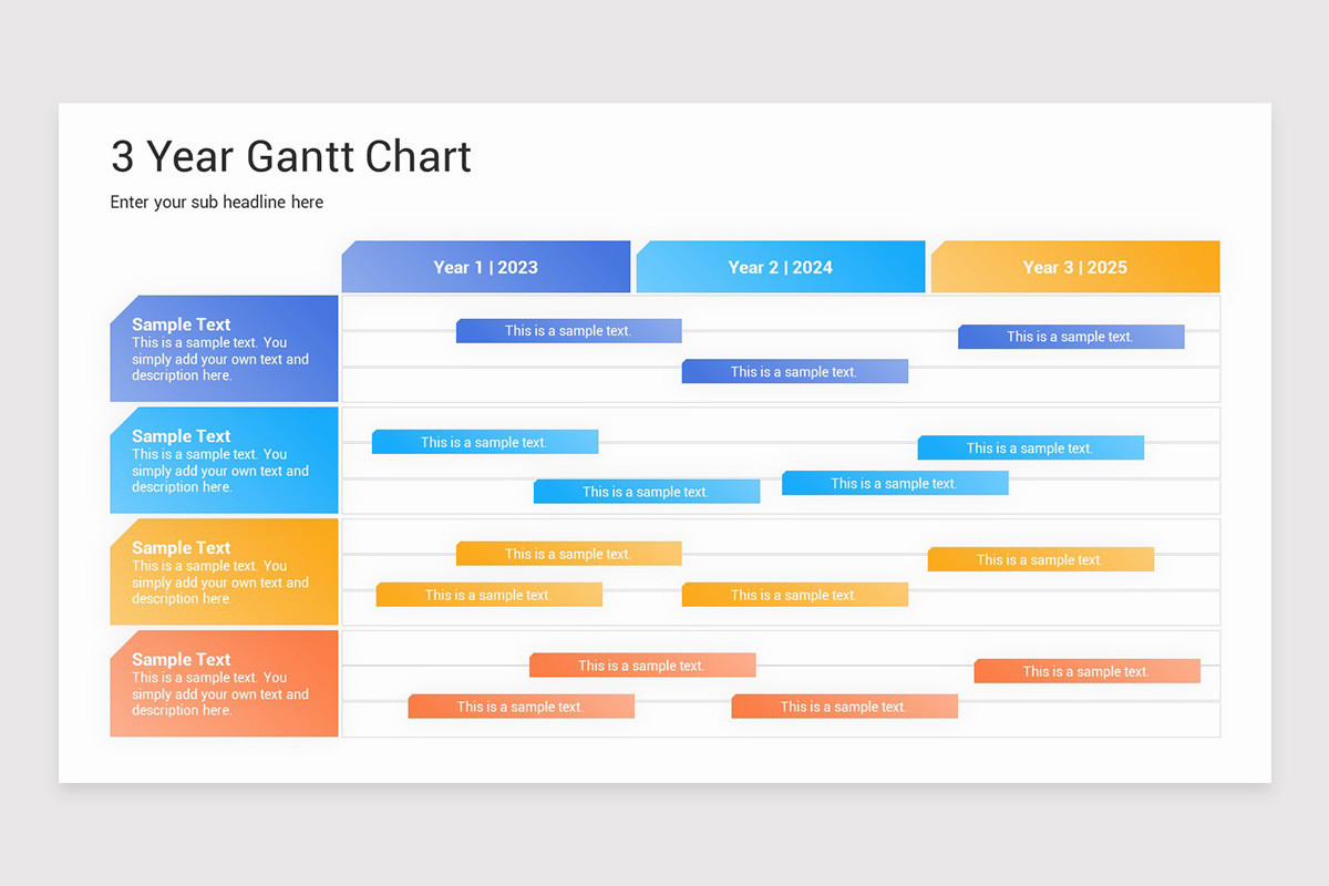3 Year Gantt Chart Google Slides Presentation Template | Nulivo Market