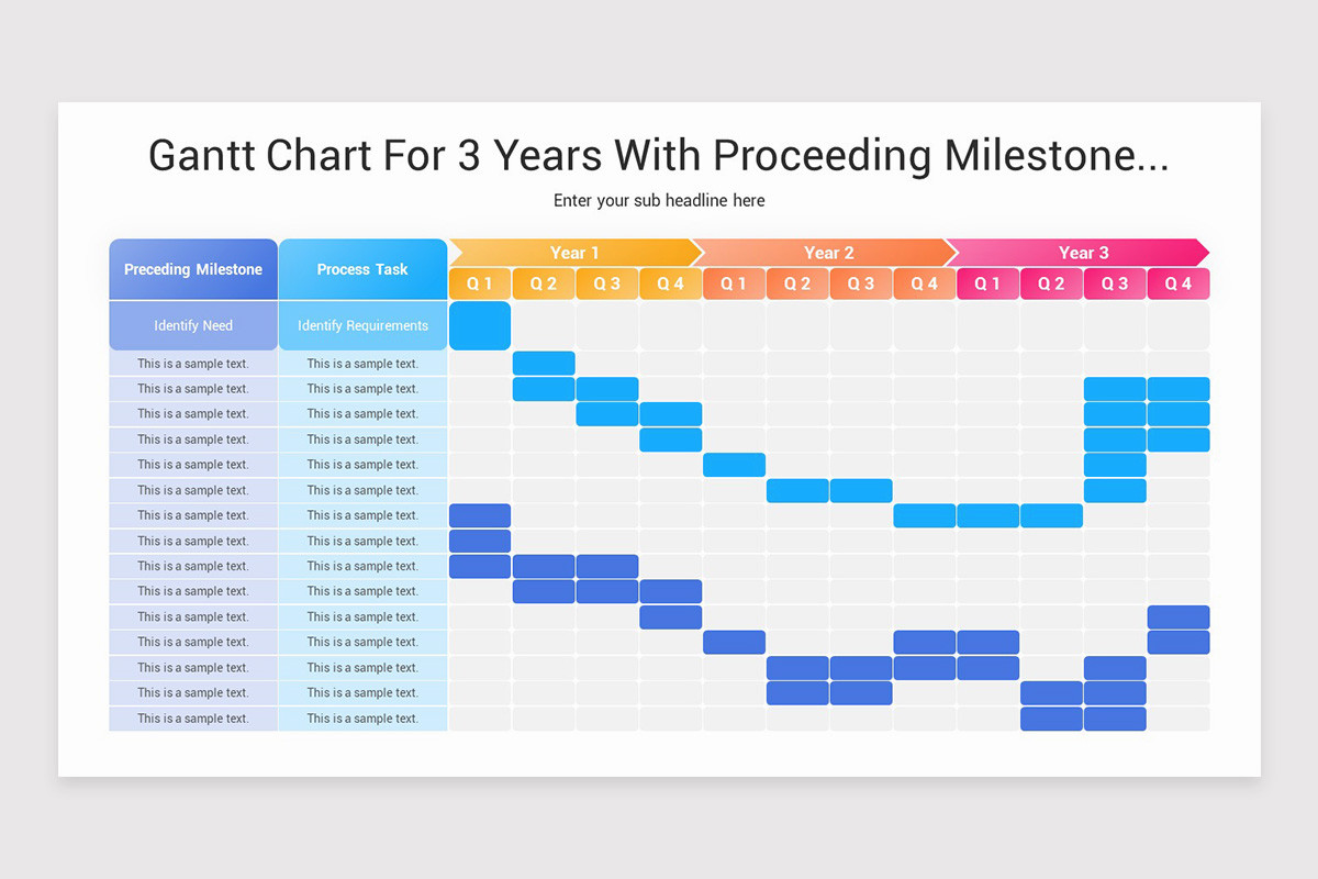 3 Year Gantt Chart Google Slides Presentation Template | Nulivo Market
