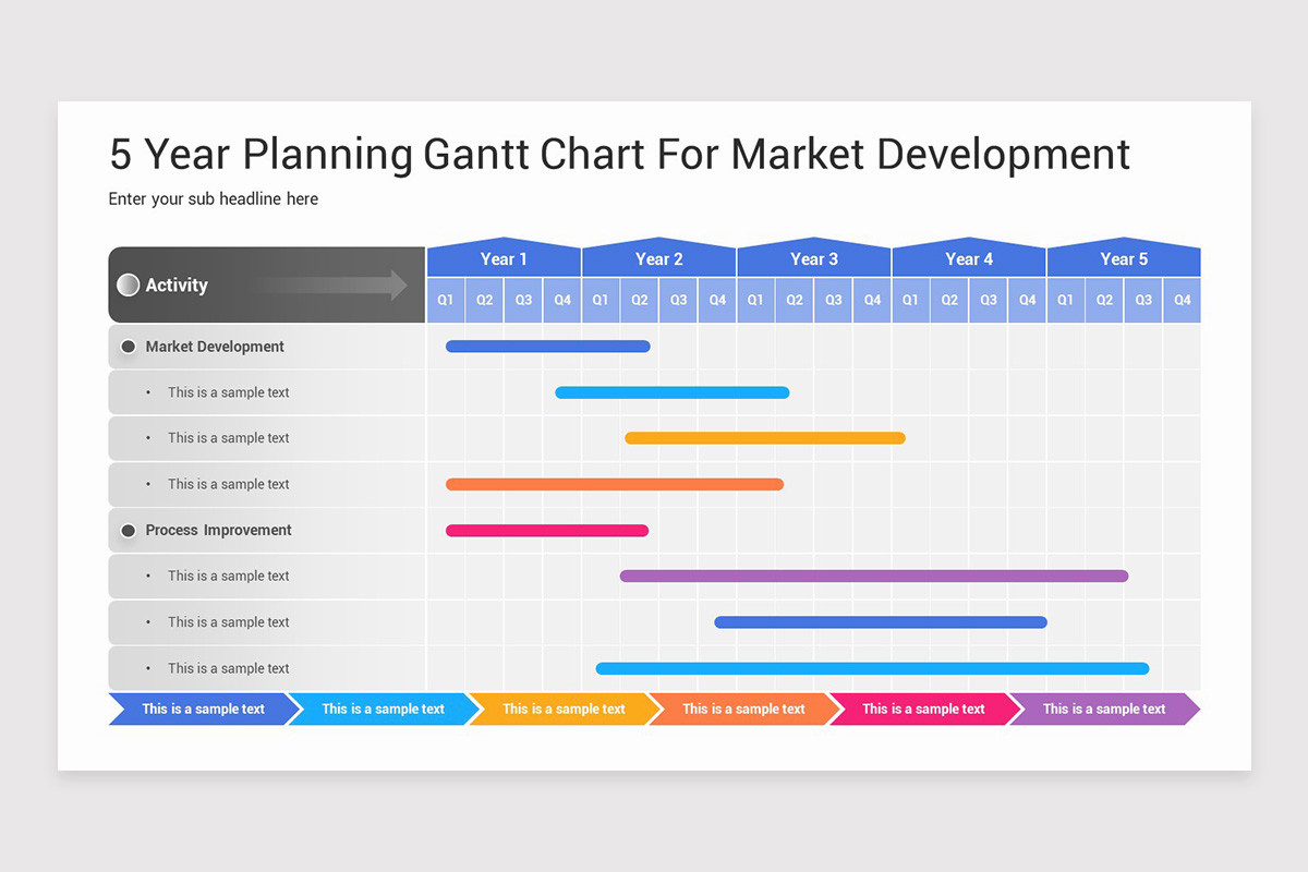 5 Year Gantt Chart PowerPoint Presentation Template | Nulivo Market