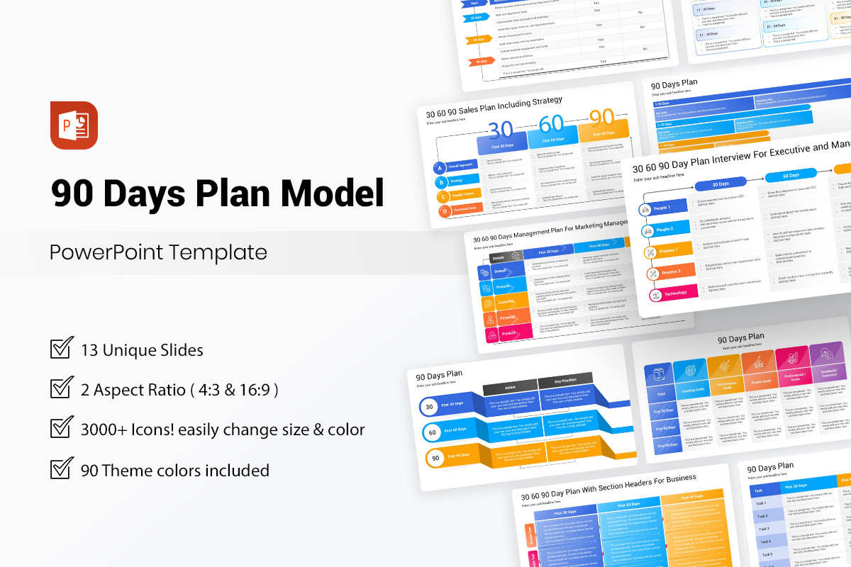 90 Days Plan Model PowerPoint Template | Nulivo Market
