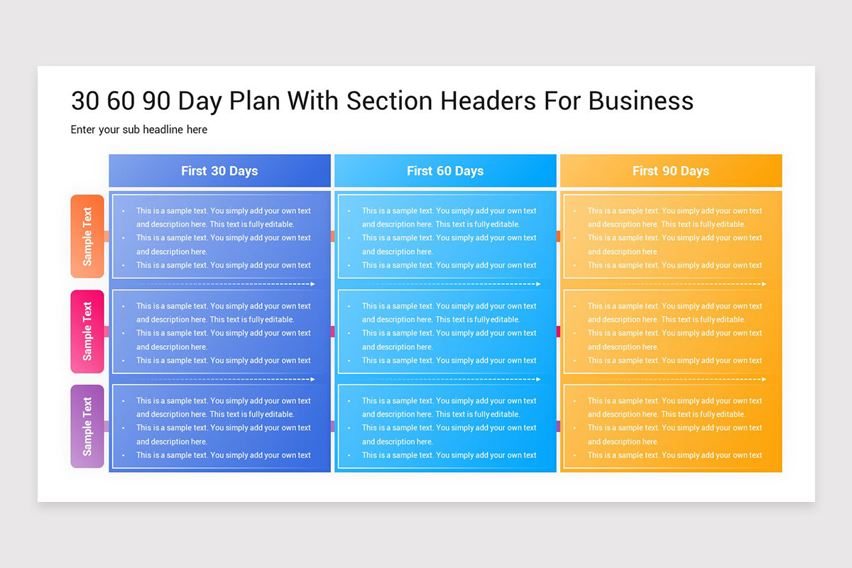 90 Days Plan Model PowerPoint Template | Nulivo Market
