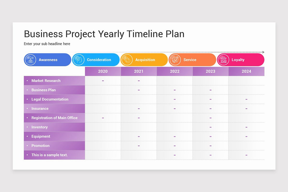 Business Plan Timeline PowerPoint Template | Nulivo Market