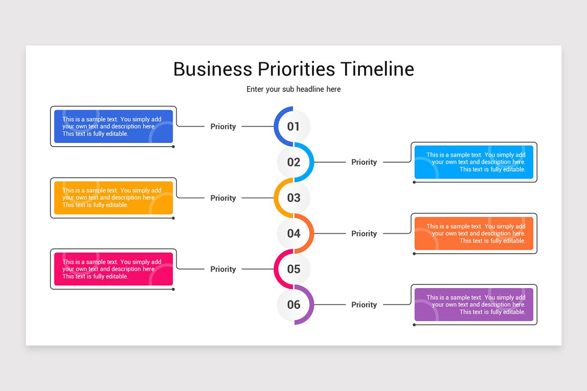 Business Priorities Timeline PowerPoint Template | Nulivo Market