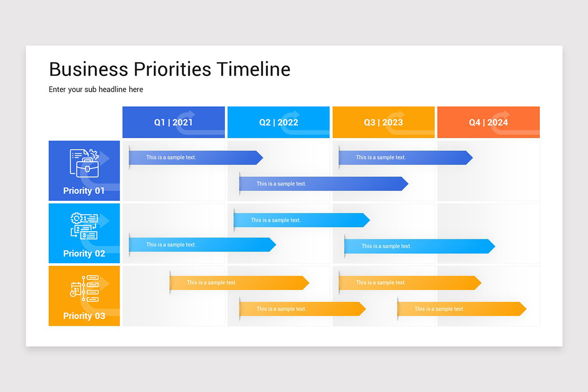 Business Priorities Timeline PowerPoint Template | Nulivo Market
