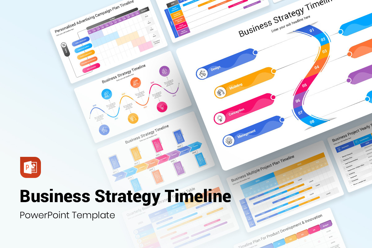 Business Strategy Timeline PowerPoint Template | Nulivo Market