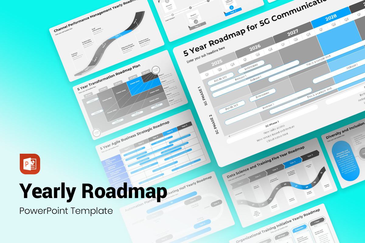 Yearly Roadmap PowerPoint Presentation Template | Nulivo Market