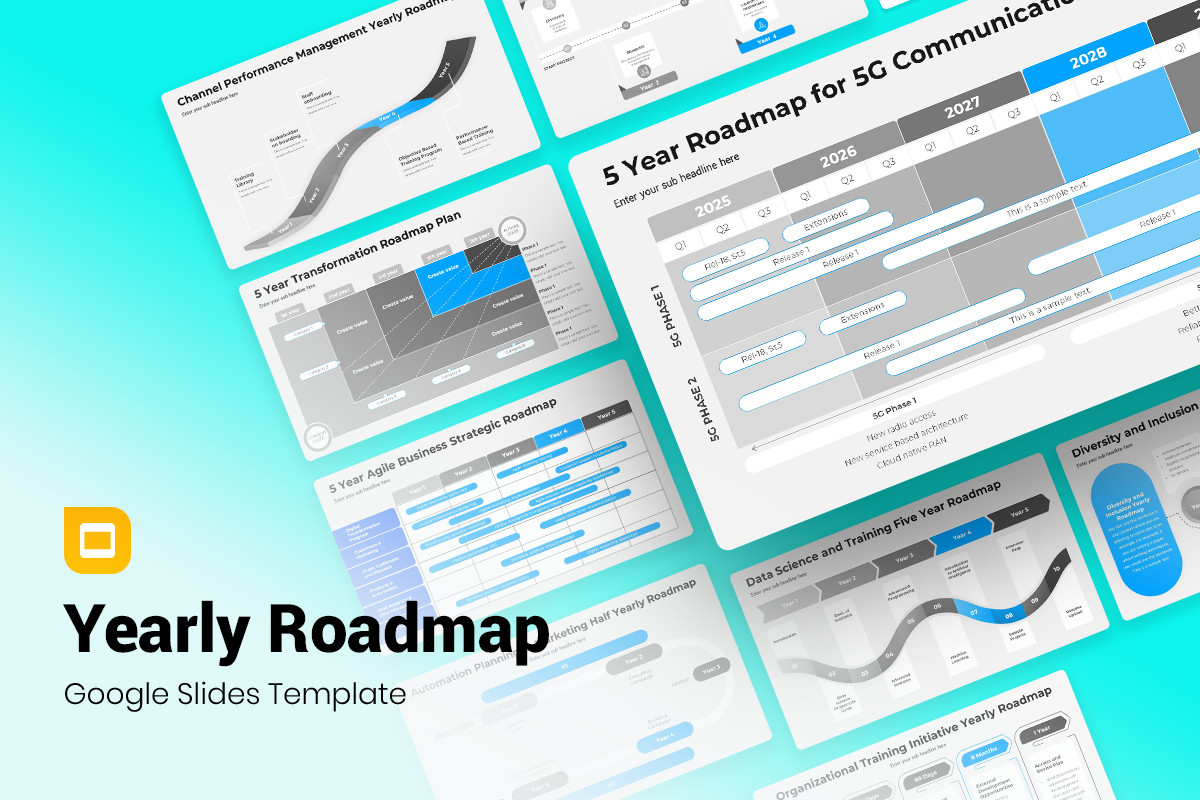 Yearly Roadmap Google Slides Presentation Template | Nulivo Market