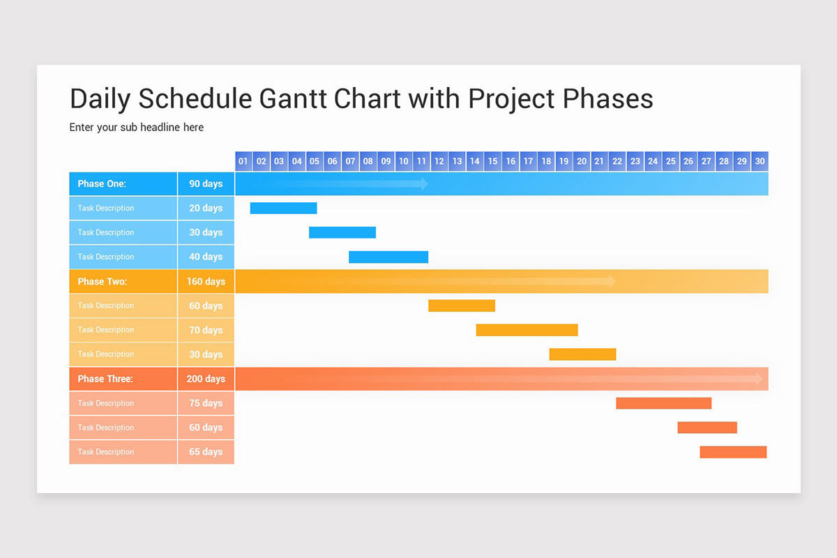 Daily Gantt Chart PowerPoint Template | Nulivo Market