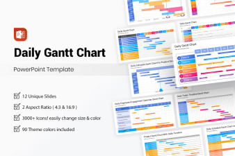 Daily Gantt Chart PowerPoint Template | Nulivo Market