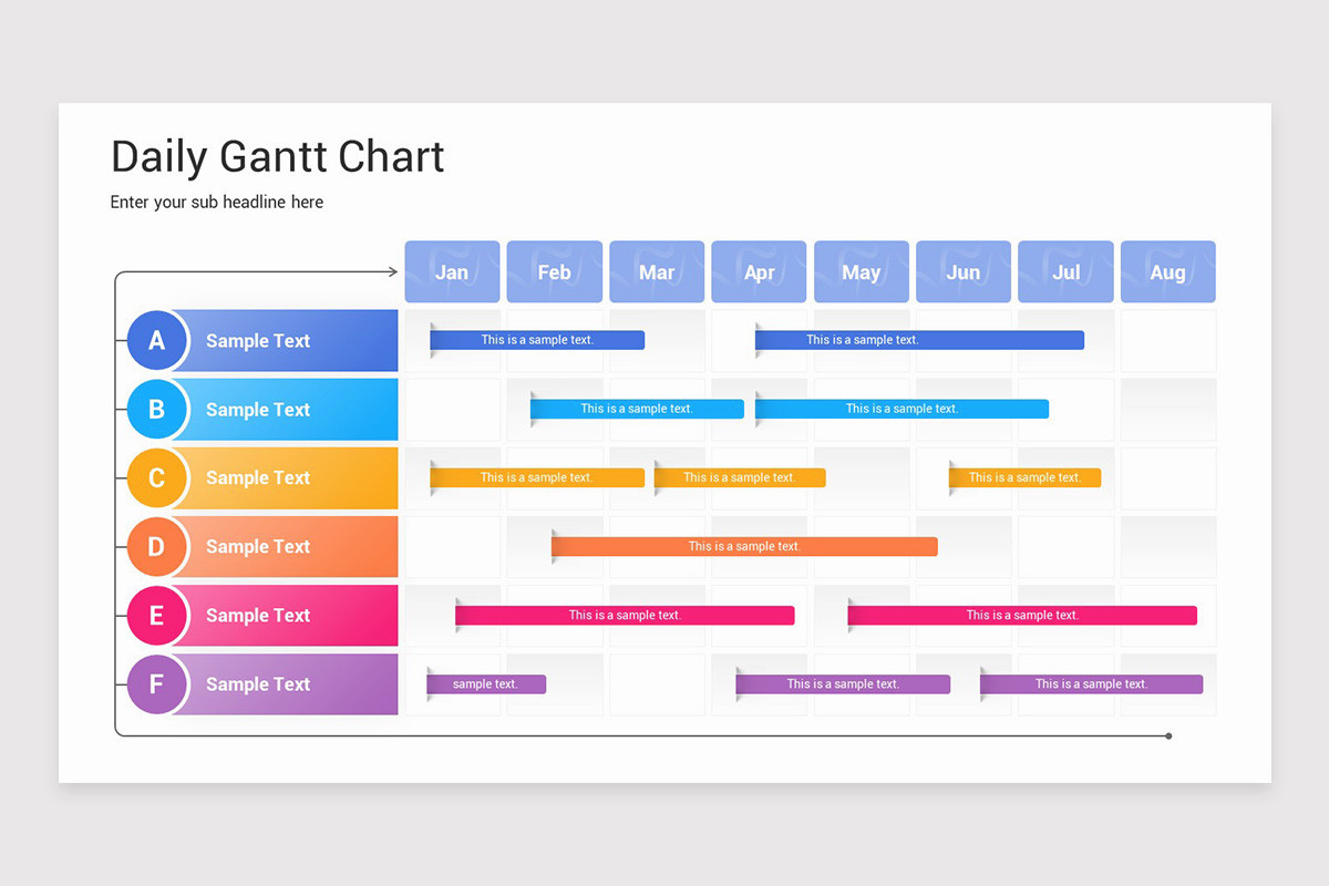 Daily Gantt Chart Google Slides Template | Nulivo Market