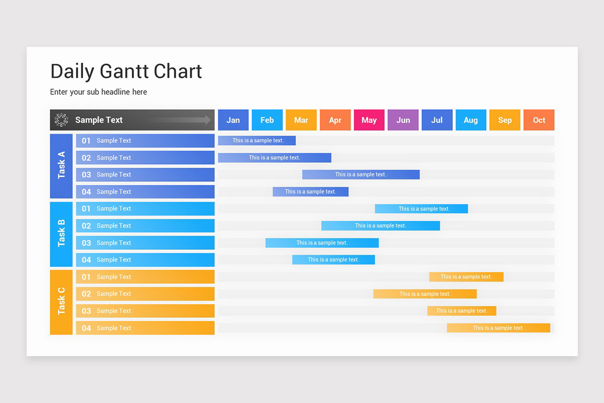 Daily Gantt Chart Google Slides Template | Nulivo Market