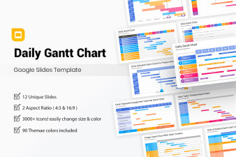 Daily Gantt Chart Google Slides Template | Nulivo Market