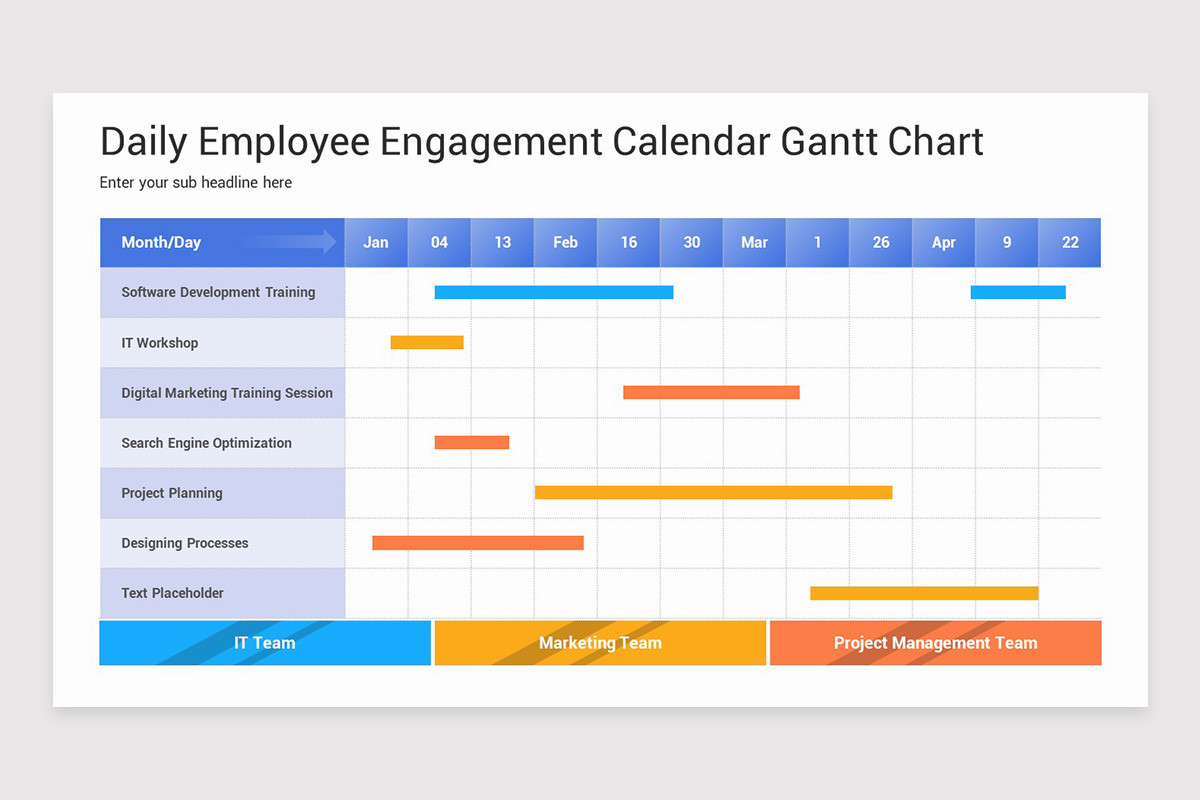 Daily Gantt Chart Keynote Template | Nulivo Market