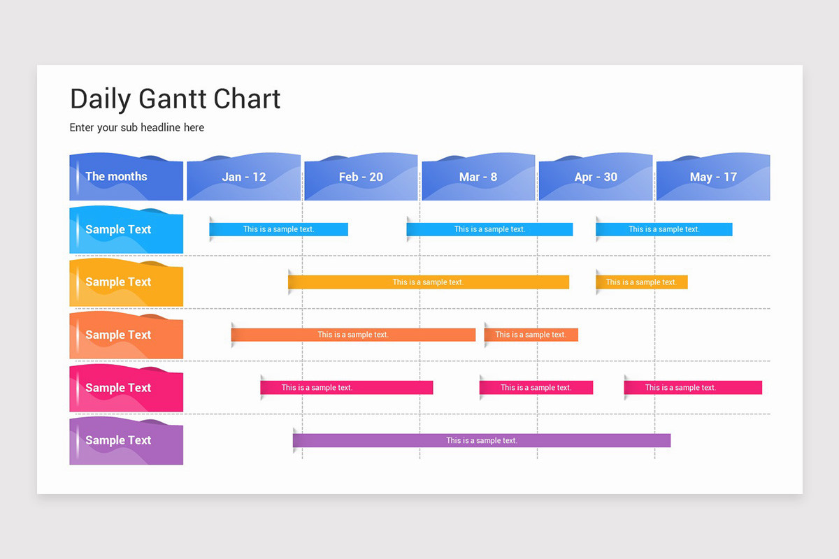 Daily Gantt Chart Keynote Template | Nulivo Market