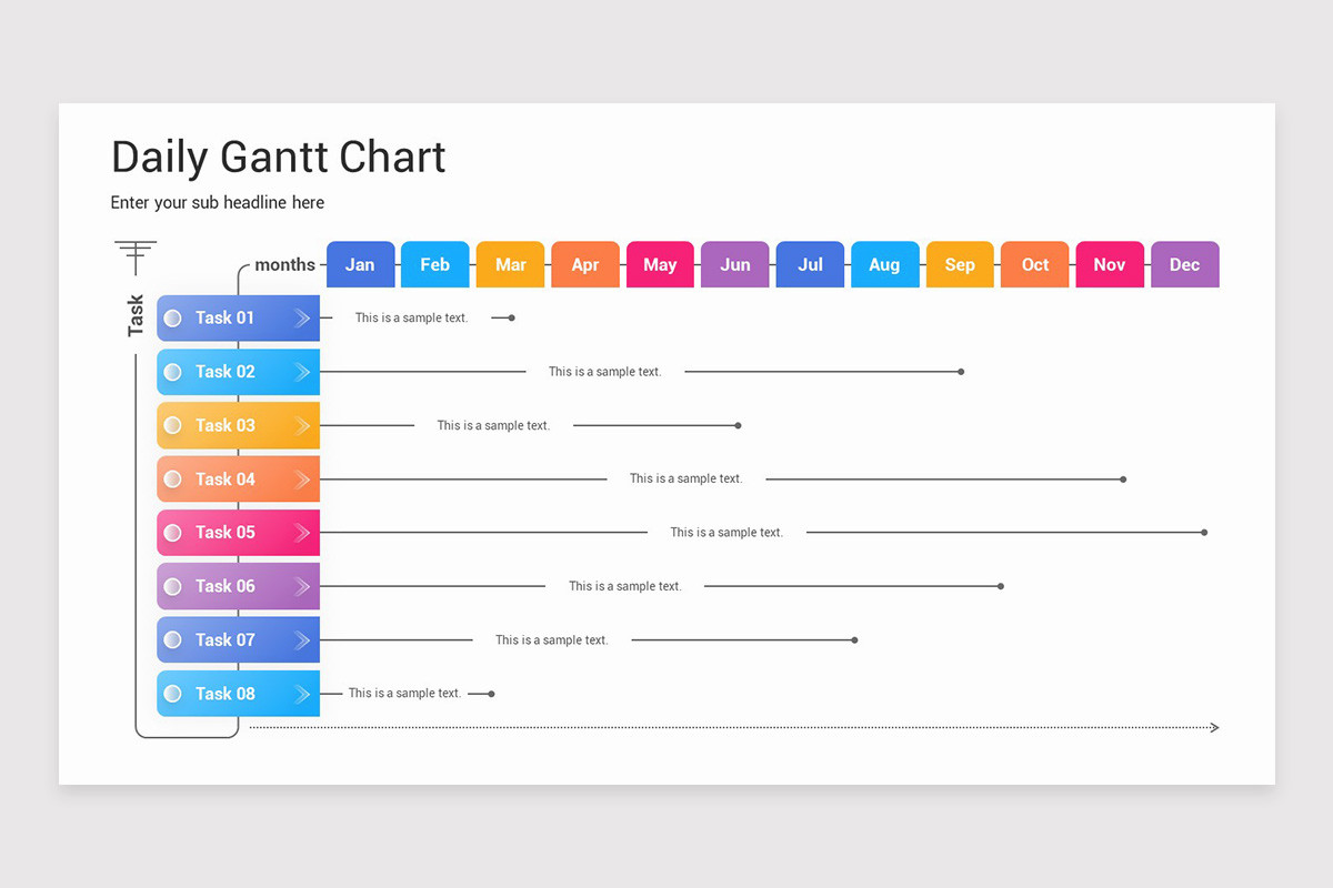 Daily Gantt Chart Keynote Template | Nulivo Market