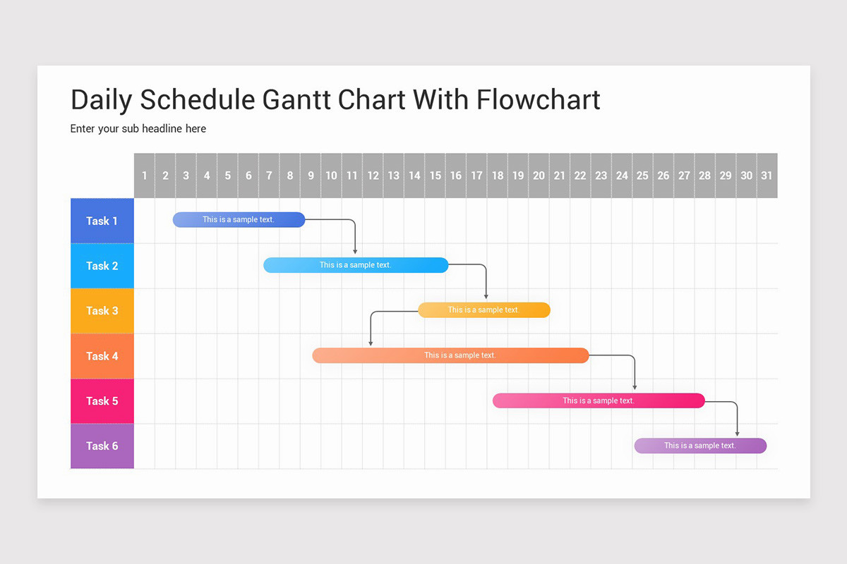 Daily Gantt Chart Keynote Template | Nulivo Market