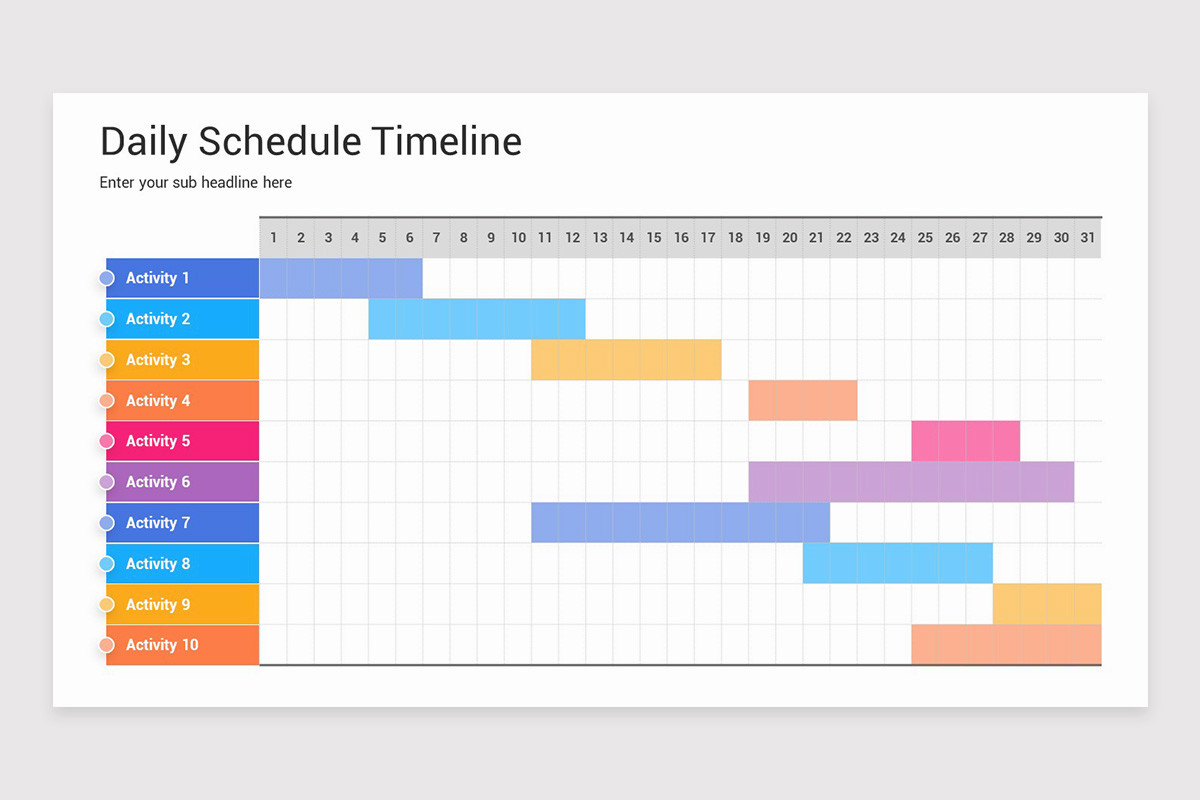 Daily Schedule Timeline PowerPoint Template | Nulivo Market