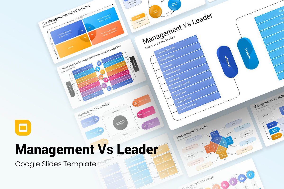 Management Vs Leader Google Slides Template | Nulivo Market