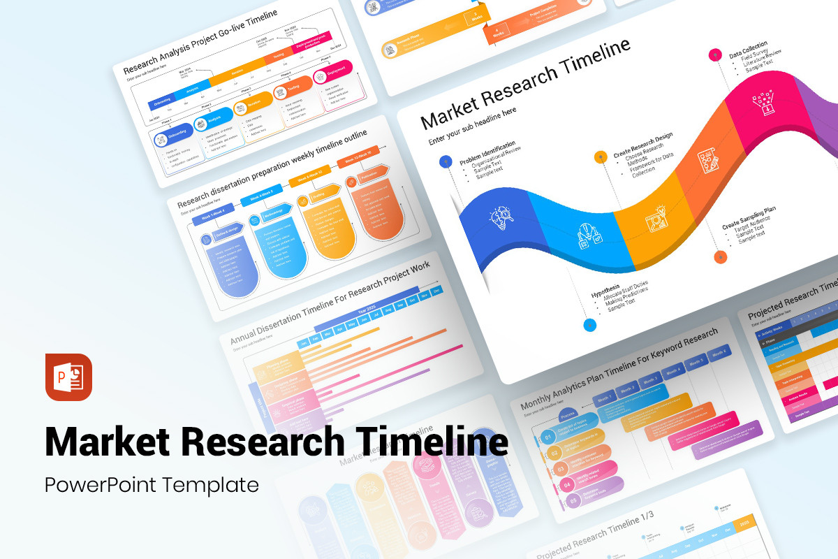 Market Research Timeline PowerPoint Template | Nulivo Market