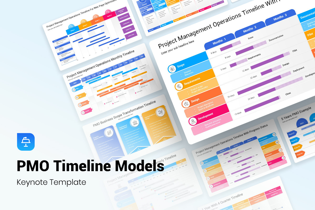 PMO Timeline Models Keynote Template | Nulivo Market