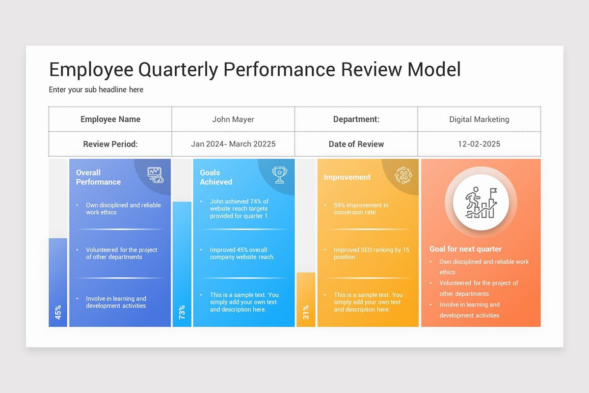 Quarterly Performance Review Models Keynote Template | Nulivo Market