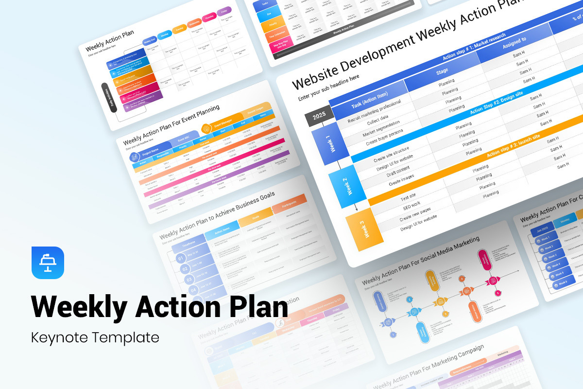 Weekly Action Plan Keynote Template | Nulivo Market