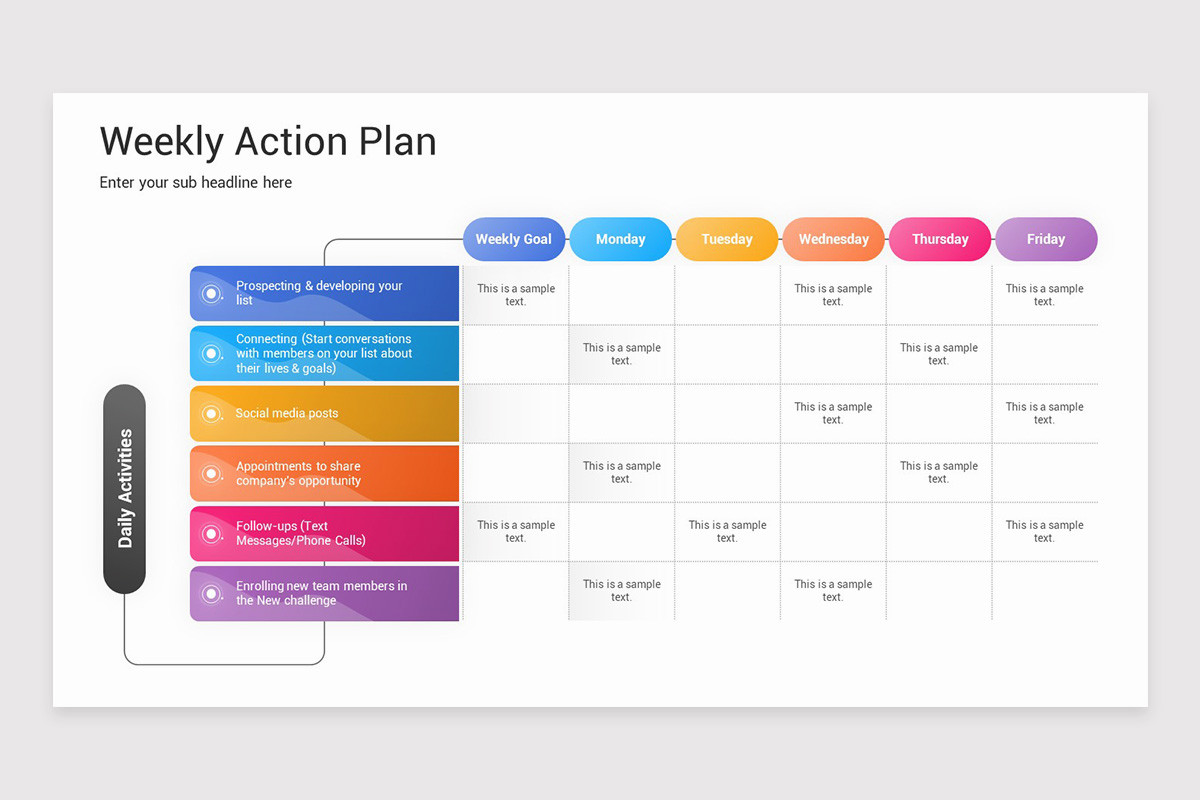 Weekly Action Plan Keynote Template | Nulivo Market