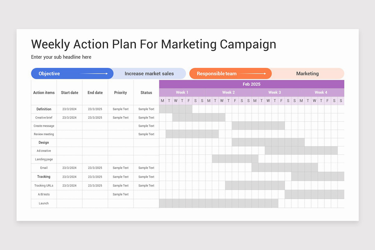Weekly Action Plan Keynote Template | Nulivo Market