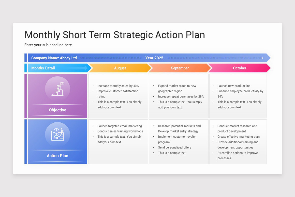 3 Month Action Plan Keynote Template | Nulivo Market