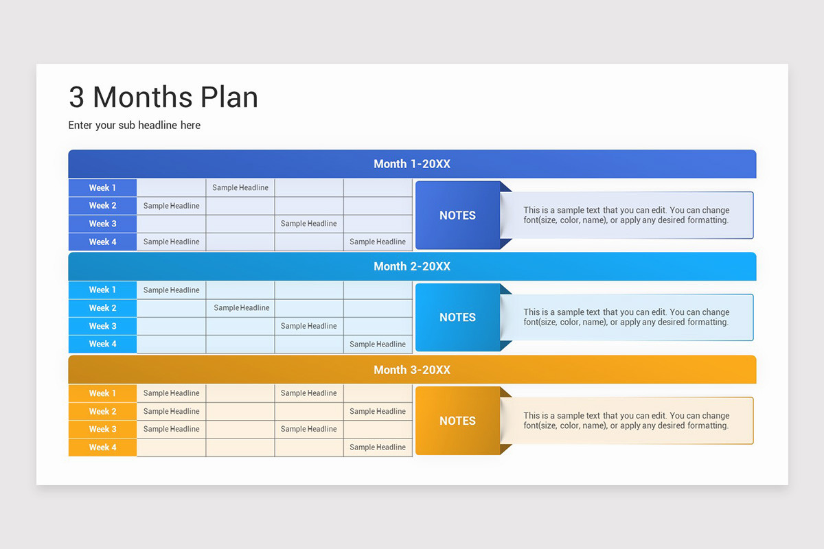 3 Months Plan Model PowerPoint Template | Nulivo Market