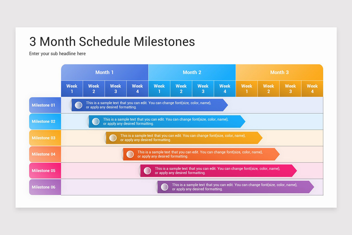 3 Month Schedule Milestones Keynote Template | Nulivo Market