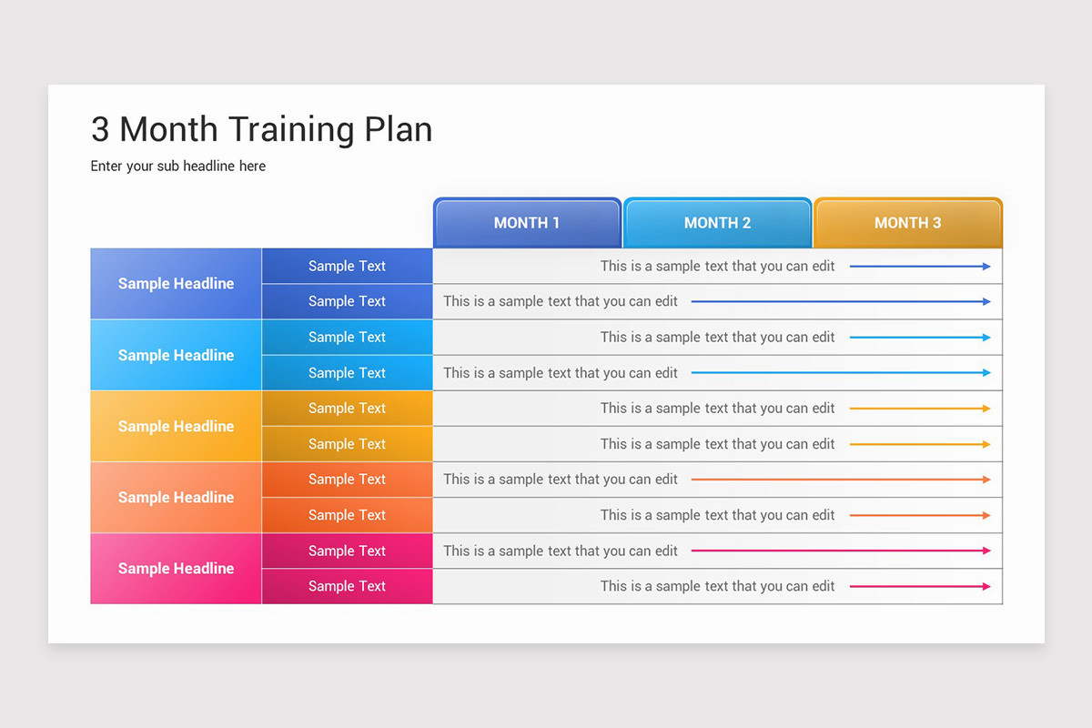 3 Month Training Plan Keynote Template | Nulivo Market