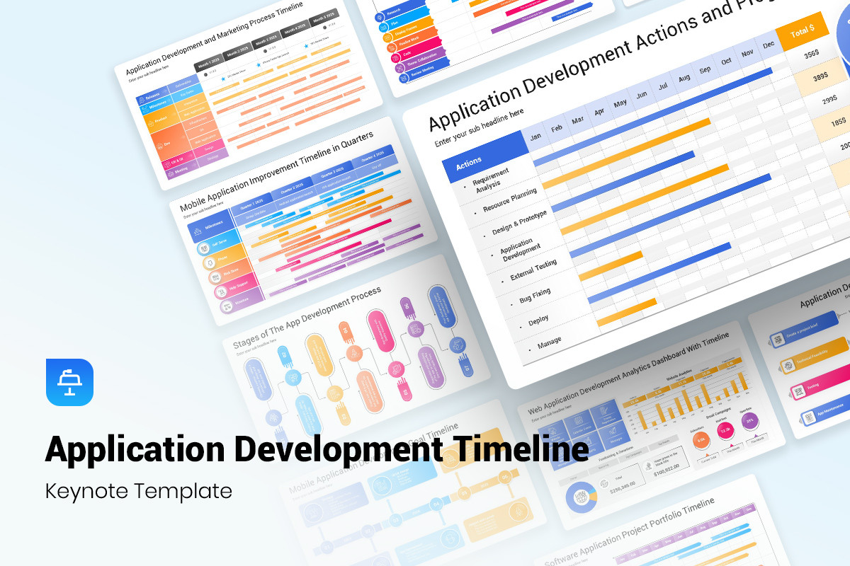 Application Development Timeline Keynote Template | Nulivo Market