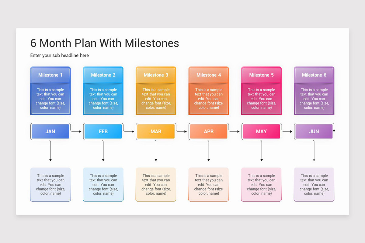 6 Month Plan With Milestones PowerPoint Template | Nulivo Market