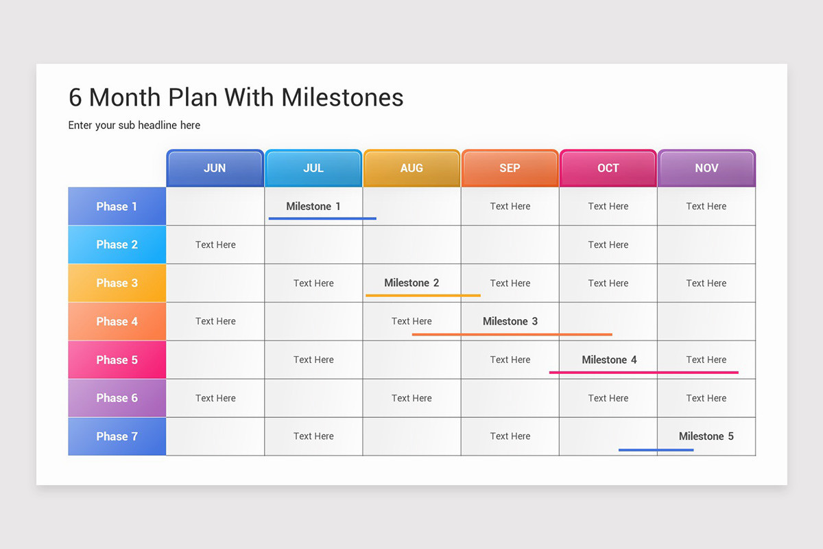 6 Month Plan With Milestones Keynote Template | Nulivo Market
