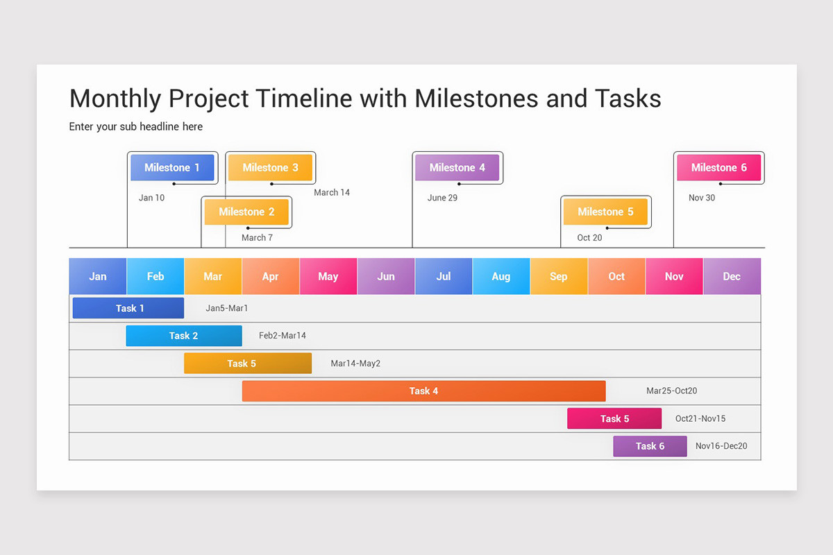 6 Month Plan With Milestones Keynote Template | Nulivo Market