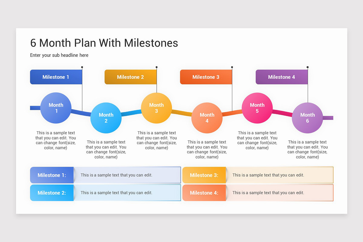6 Month Plan With Milestones Keynote Template | Nulivo Market
