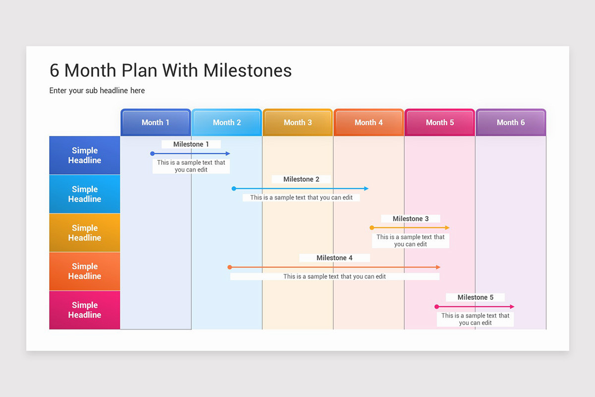 6 Month Plan With Milestones Keynote Template | Nulivo Market