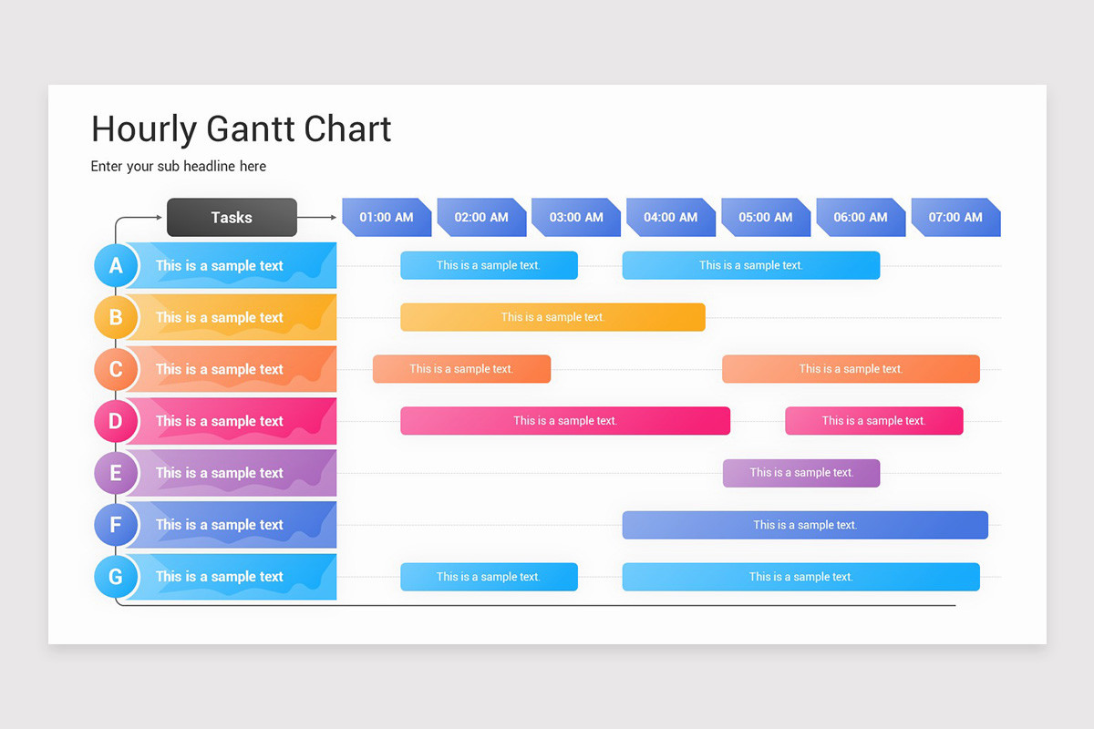 Hourly Gantt Chart PowerPoint Template | Nulivo Market