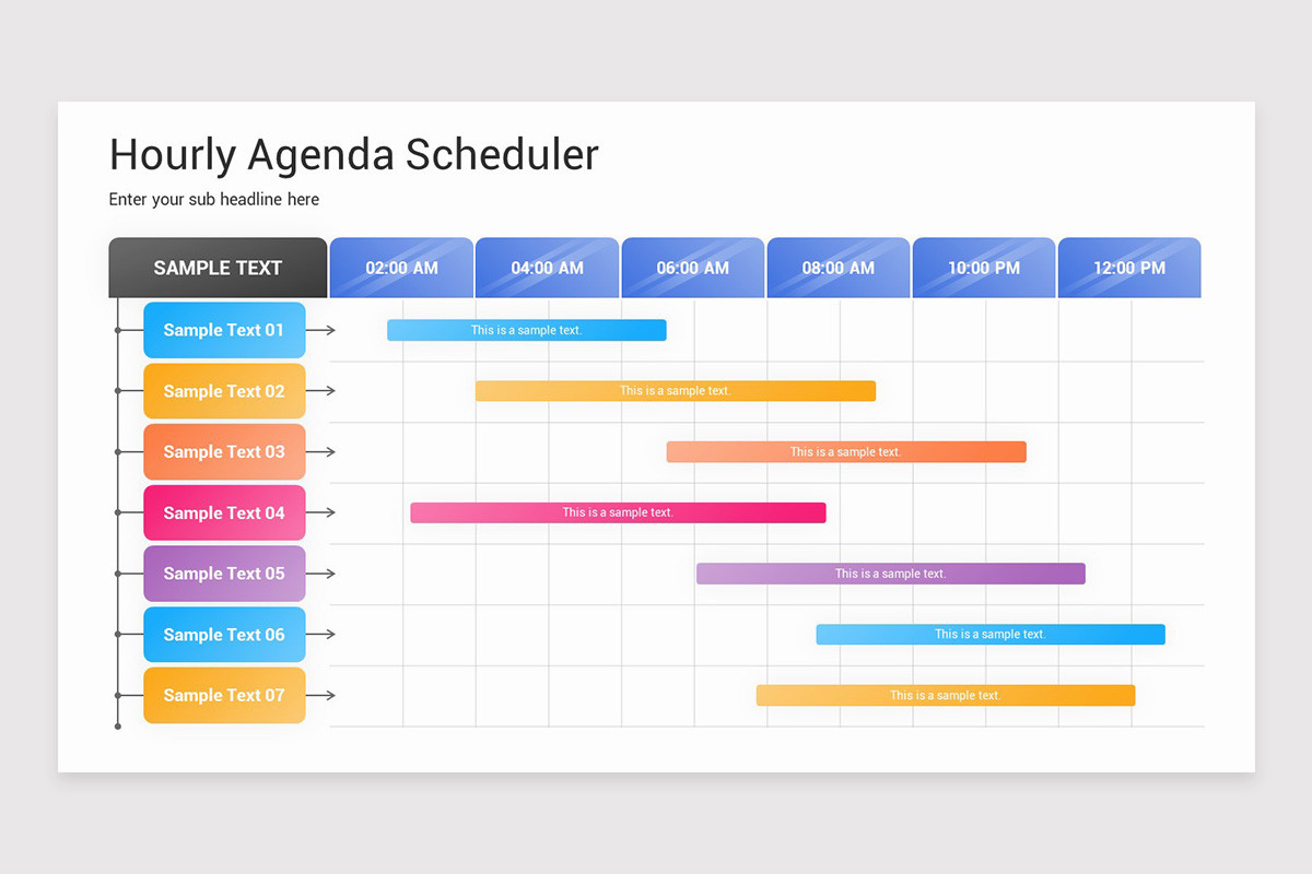 Hourly Gantt Chart Google Slides Template | Nulivo Market