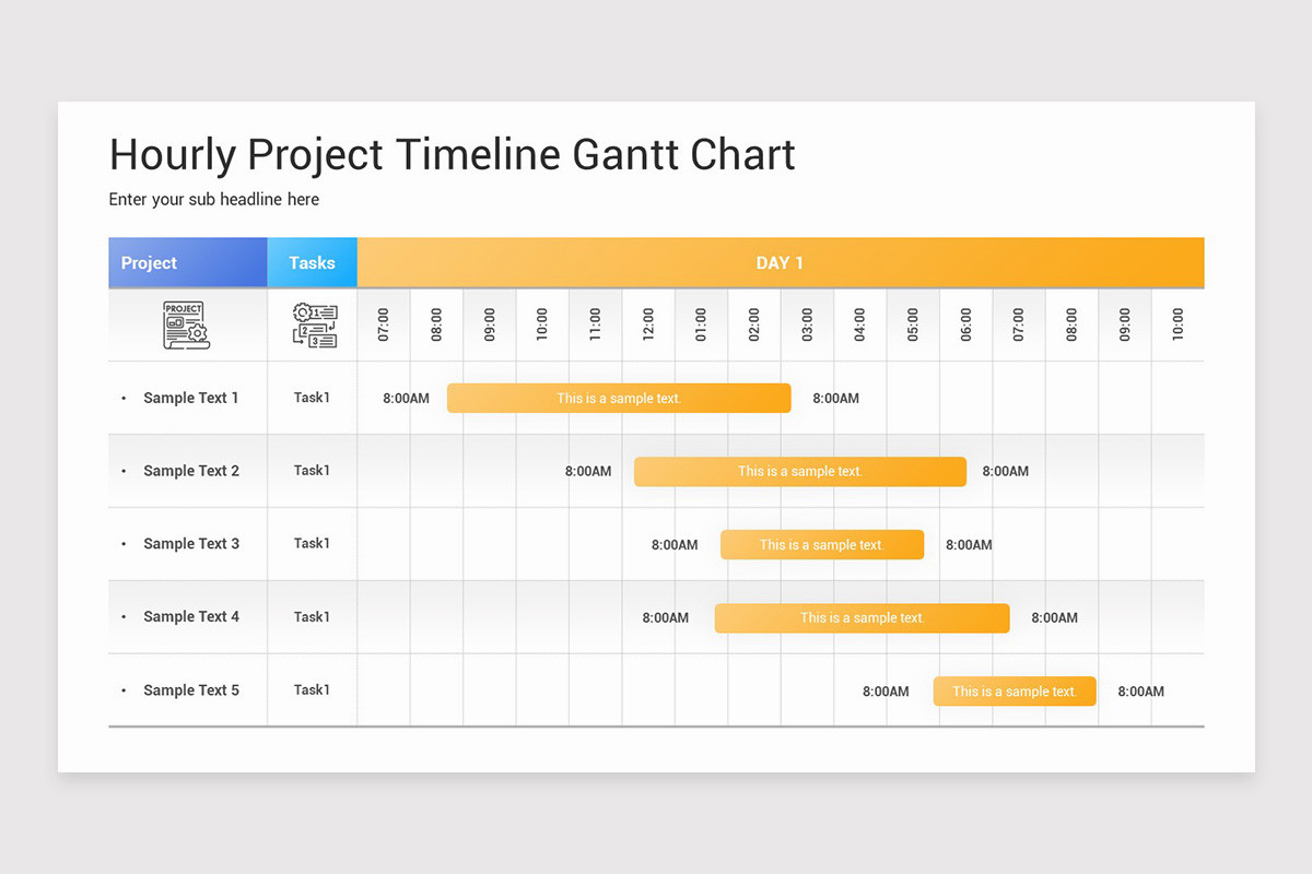 Hourly Gantt Chart Keynote Template | Nulivo Market